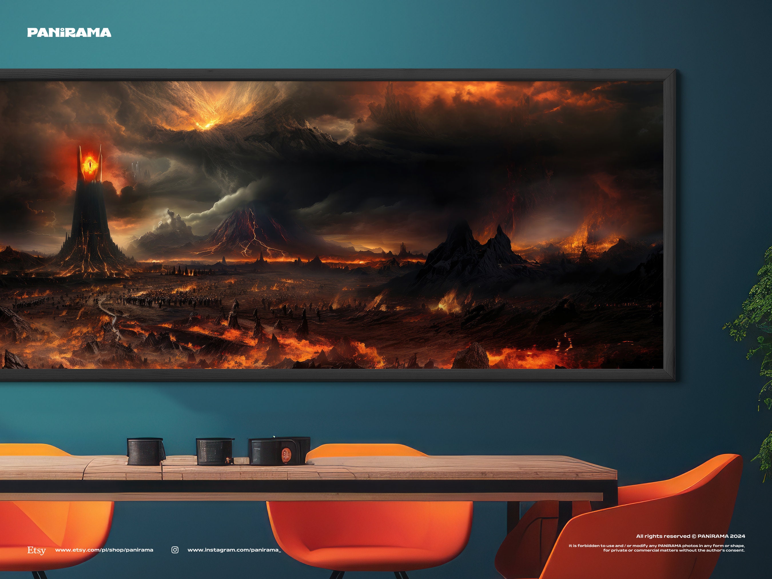 Extra Large Panorama of Mordor From Lord of the Rings. Digital PRINT ...