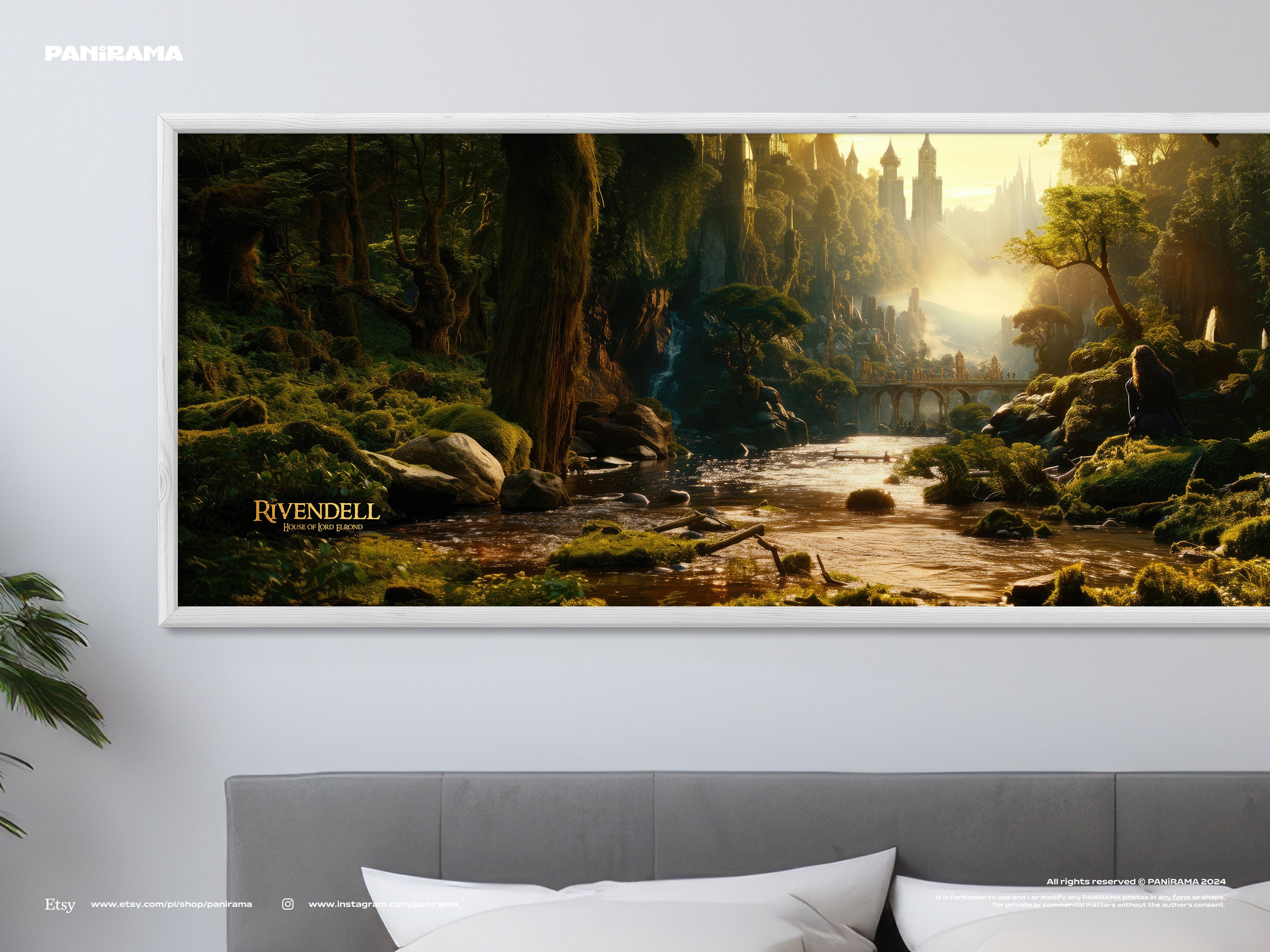 Extra Large Panorama of Rivendell, Lord of the Rings. Digital PRINT ...
