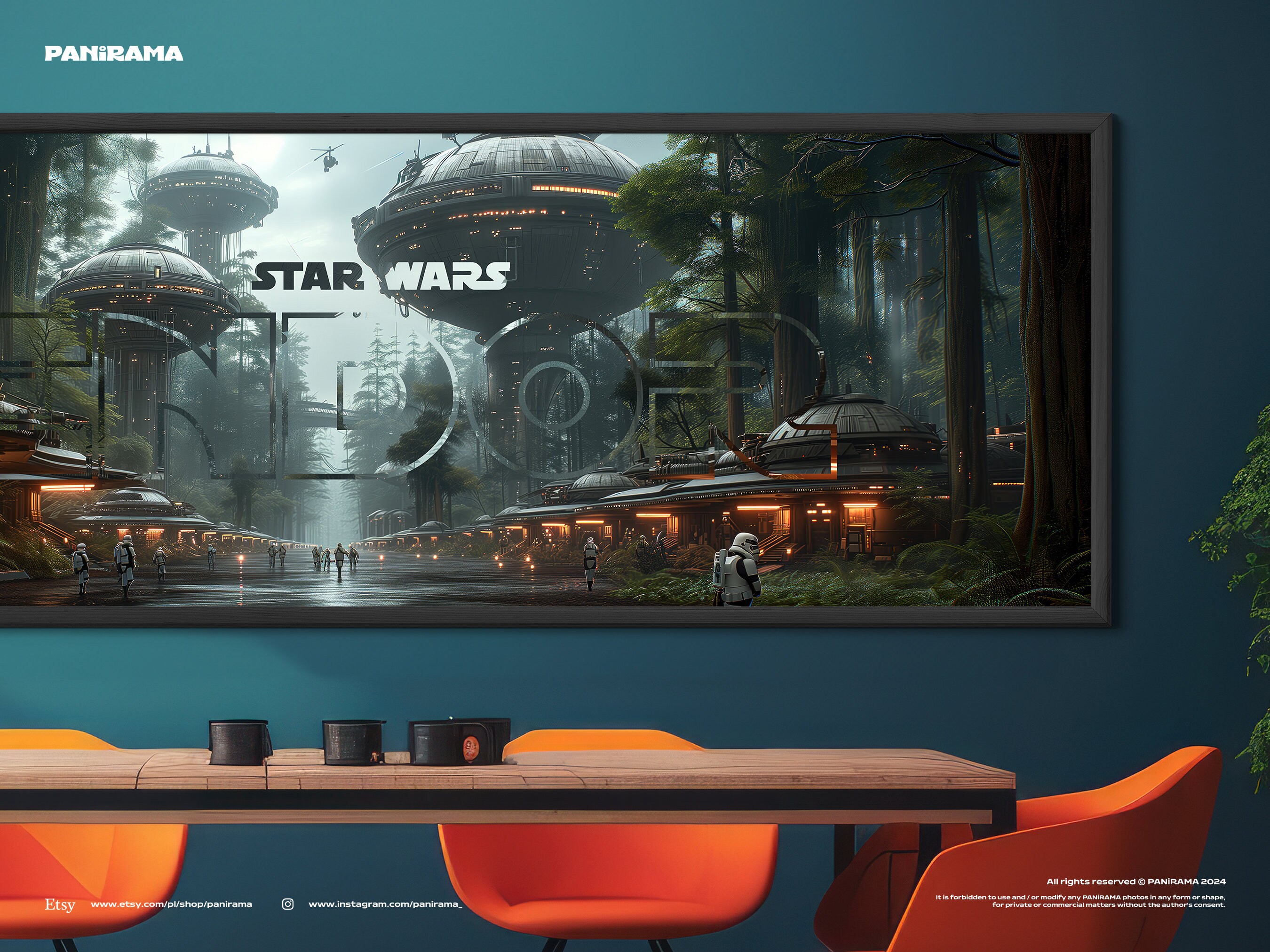 Extra Large Panorama of Endor Planet, Star Wars. Digital PRINT, FRAMED ...