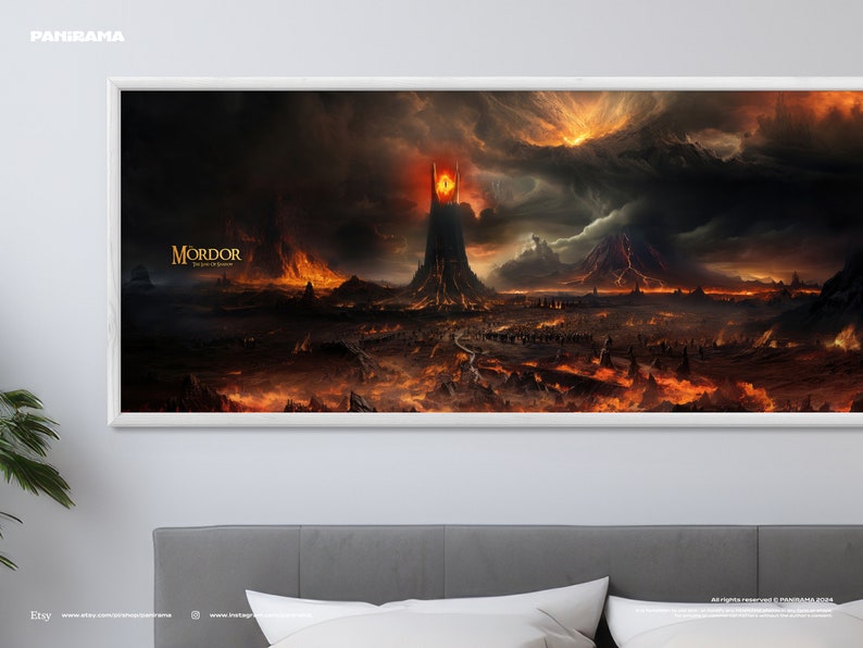 Extra Large Panorama of Mordor From Lord of the Rings. Digital PRINT ...