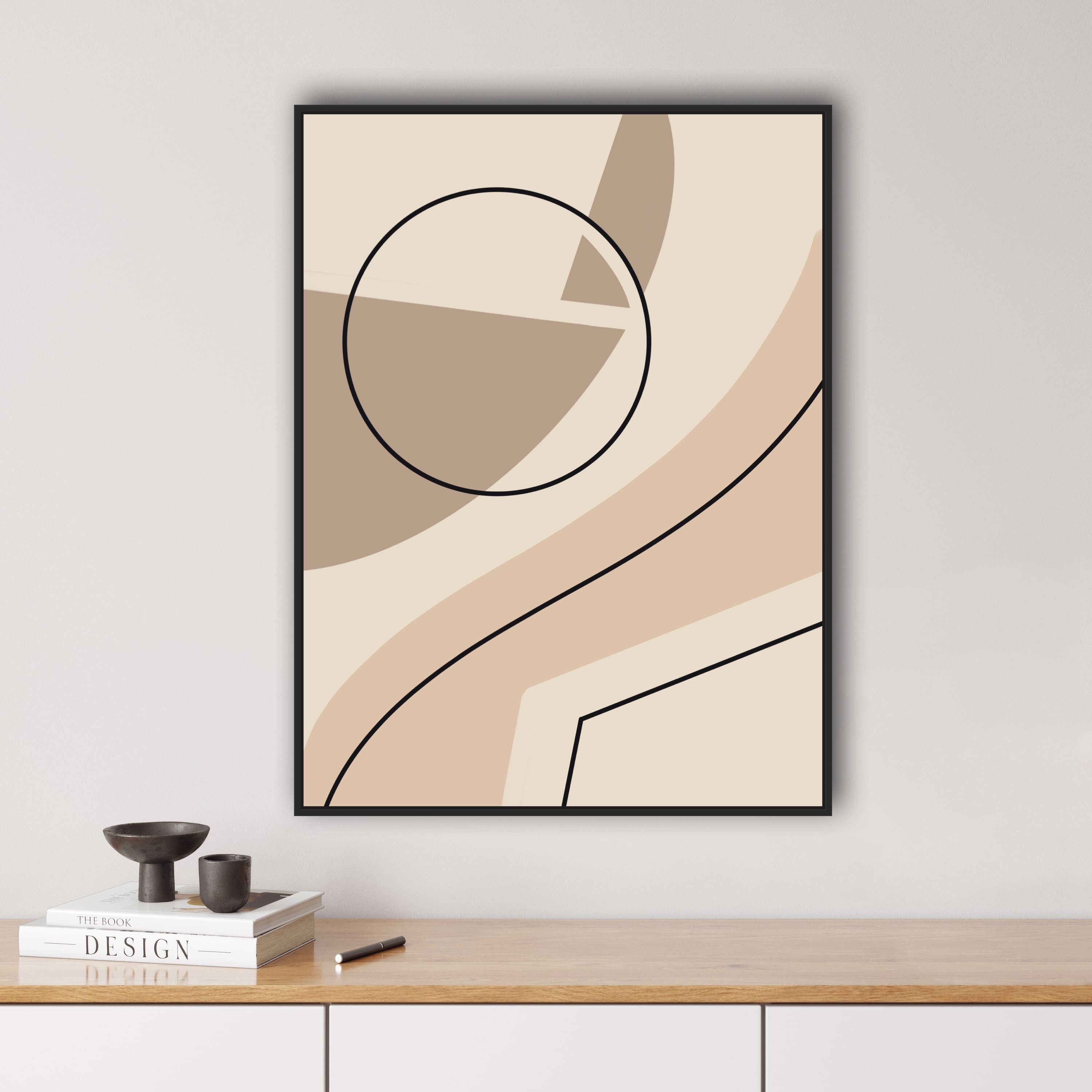 Boho Print, Abstract Neutral Artwork, Minimalistic Digital Print ...