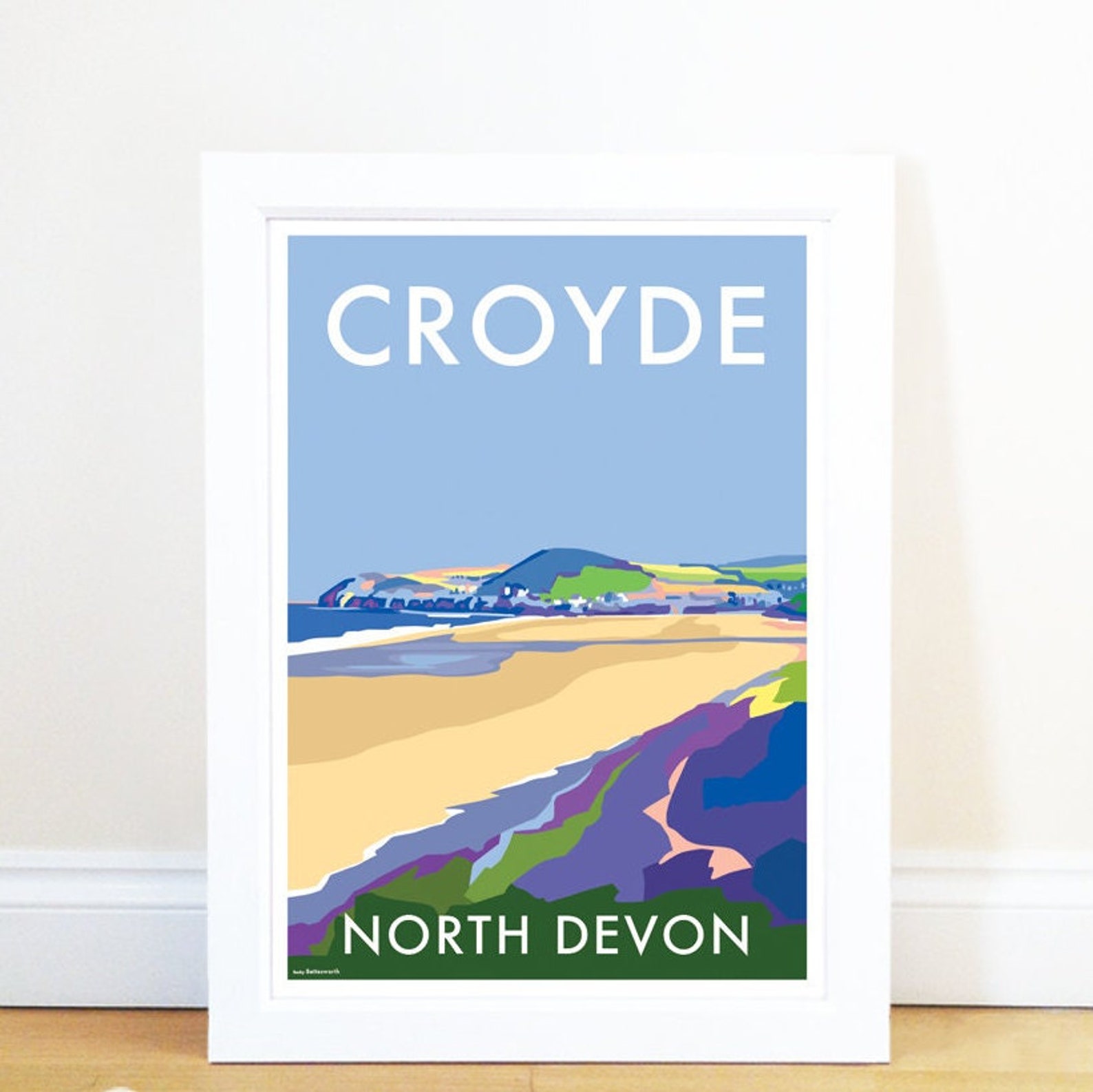 Croyde, Devon Print by Becky Bettesworth - Seaside, Beach, Vintage ...