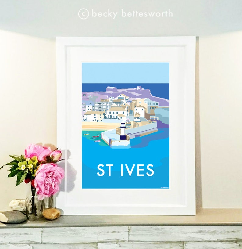 St Ives Cornwall Print by Becky Bettesworth, Seaside, Beach, Coastal ...