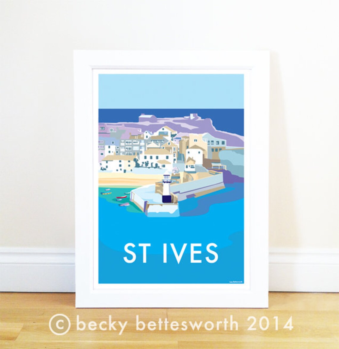 St Ives Cornwall Print by Becky Bettesworth, Seaside, Beach, Coastal ...