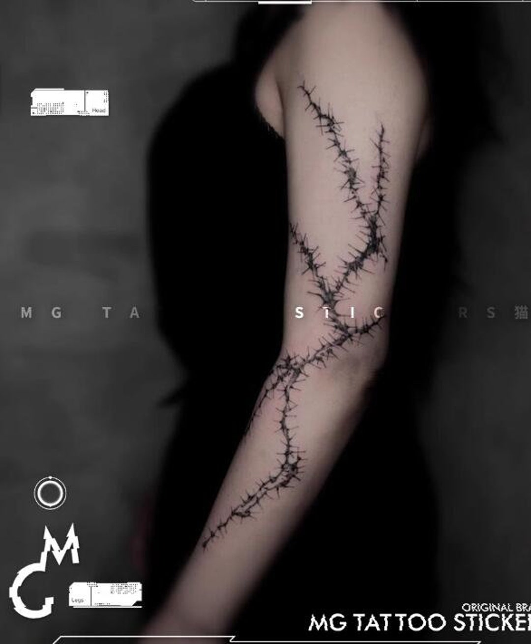 MG Tattoo Dark Tie Human Skin Cracked Suture Gothic Halloween - Etsy