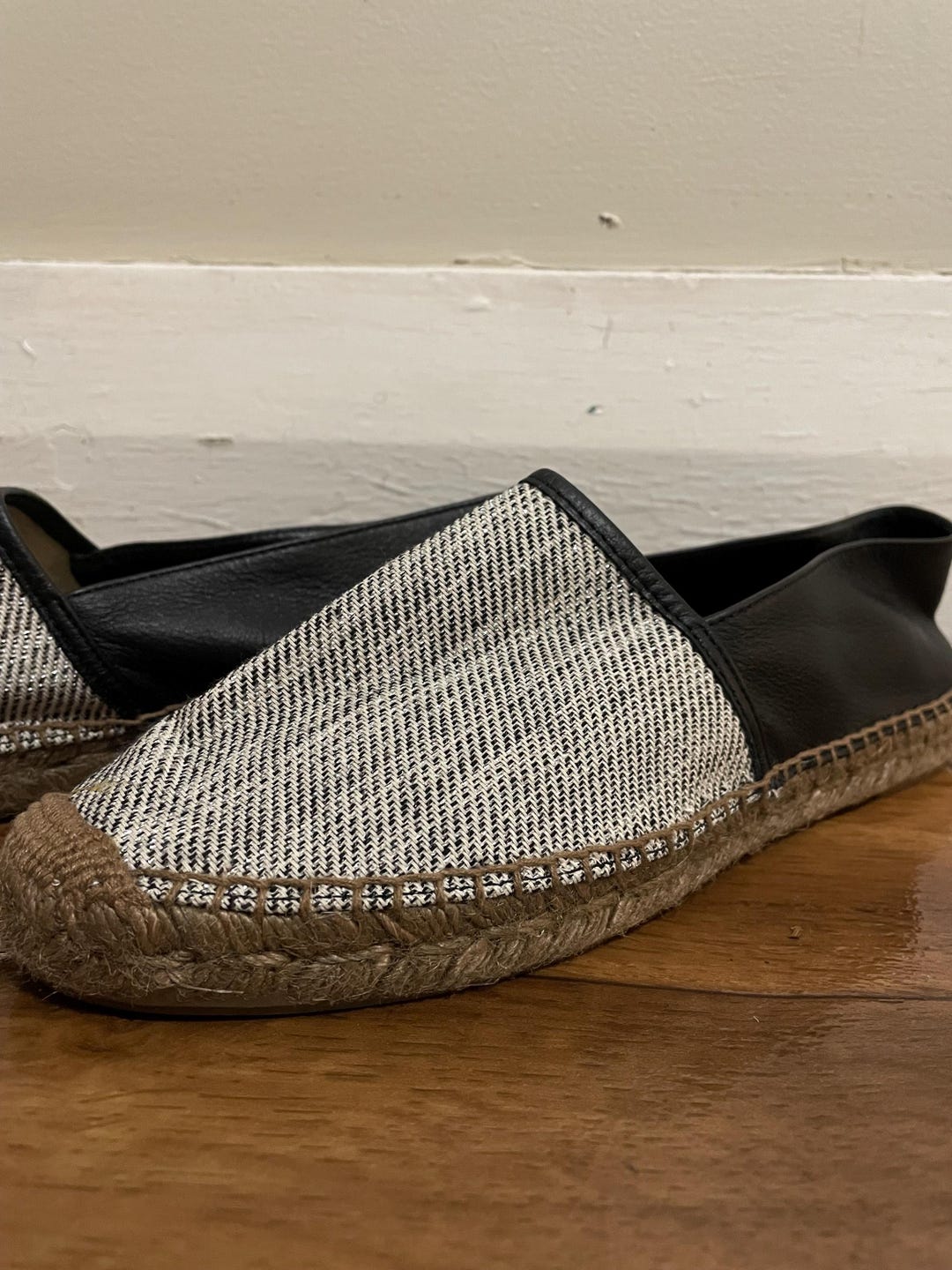 Heyraud Paris Leather and Woven Espedrilles Size 38 - Etsy