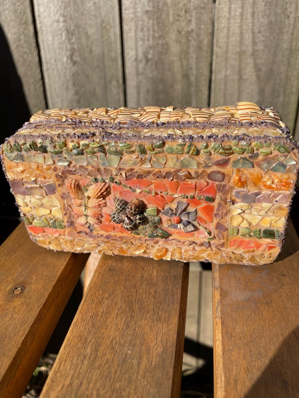 Vintage Mid Century Shell and Abalone Jewellery Box - Etsy