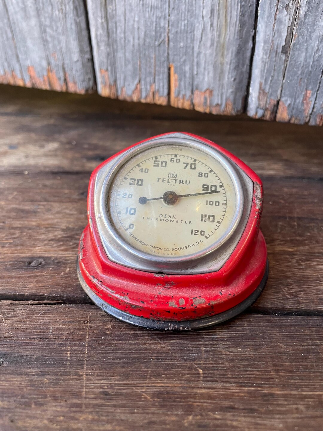 Vintage 1930's Tel-tru Desk Thermometer, Retro Red - Etsy