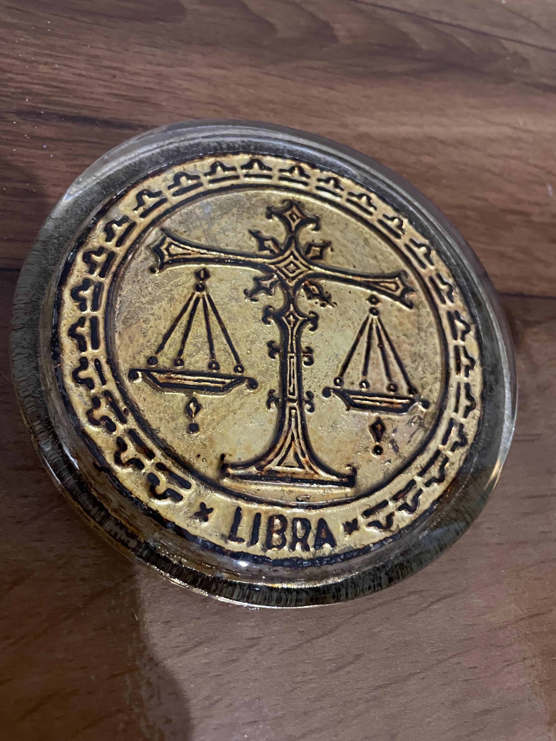 Ferro Lorenzo Murano Glass Zodiac Paperweight With Gold Leaf - Etsy