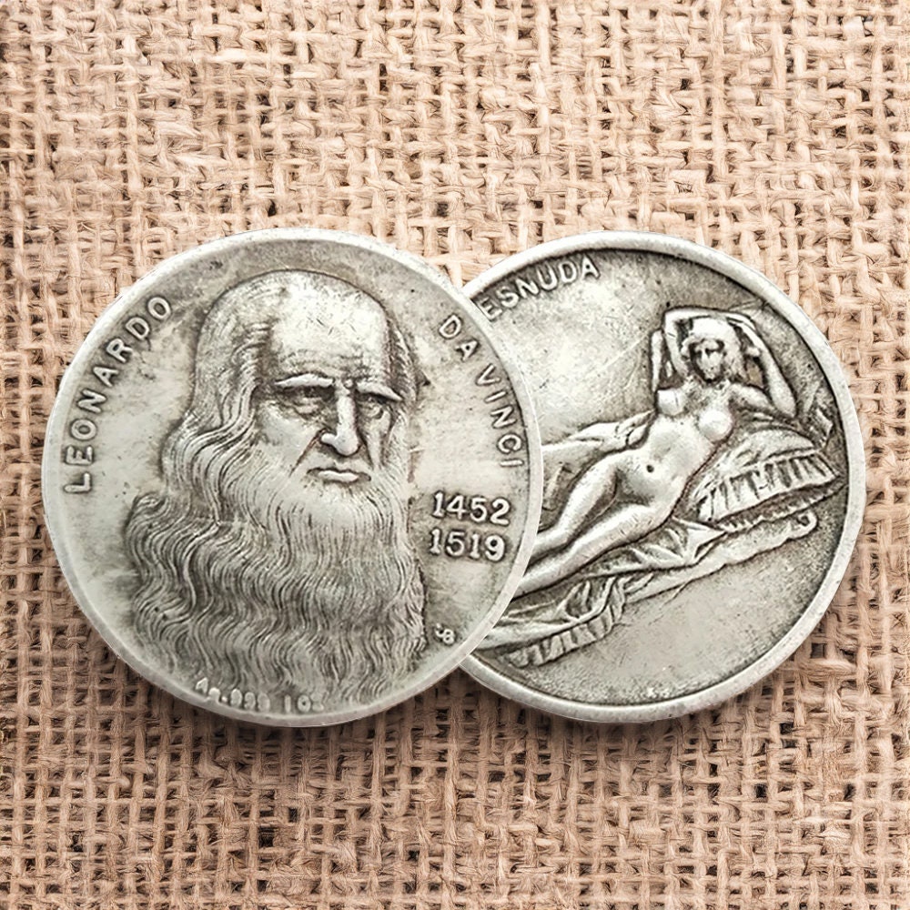 Vintage Lucky Coin Leonardo Da Vinci Collecting Magical Pocket ...