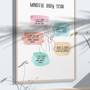 Mindful Body Scan Grounding Exercise Therapy Poster - Etsy