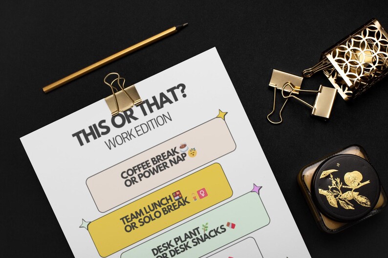 Team Building This or That? Printable – Icebreaker Worksheet for Work ...