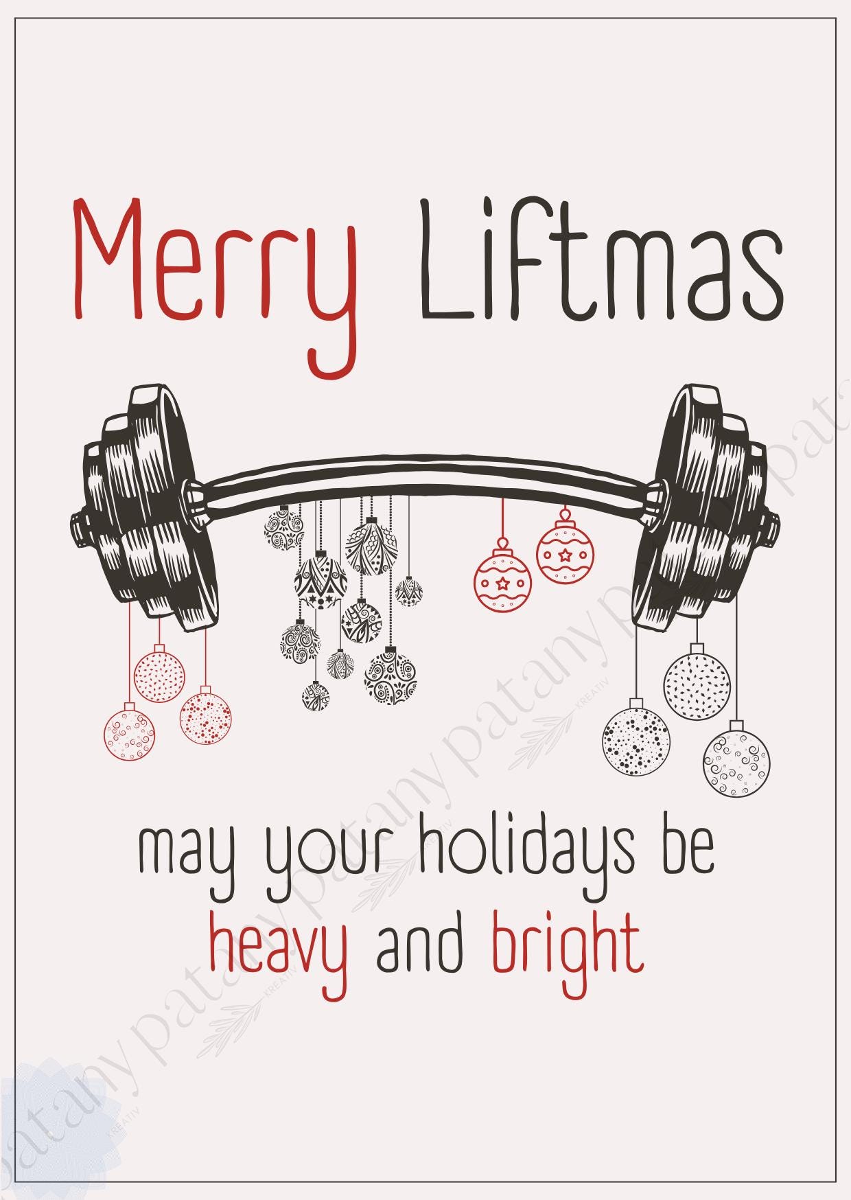 Gym Christmas Card | Digital Download | Fitness Christmas Card ...