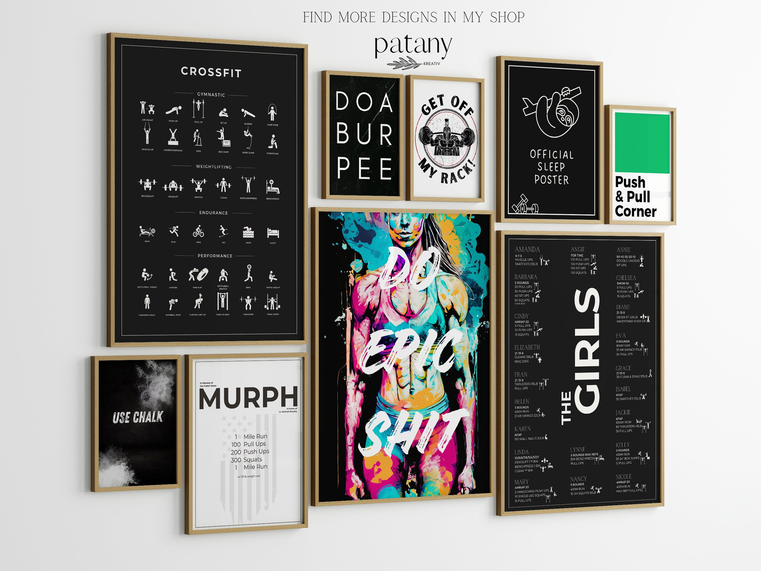 Fitness in 100 Words Crossfit Poster | Digital Download | Crossfit ...