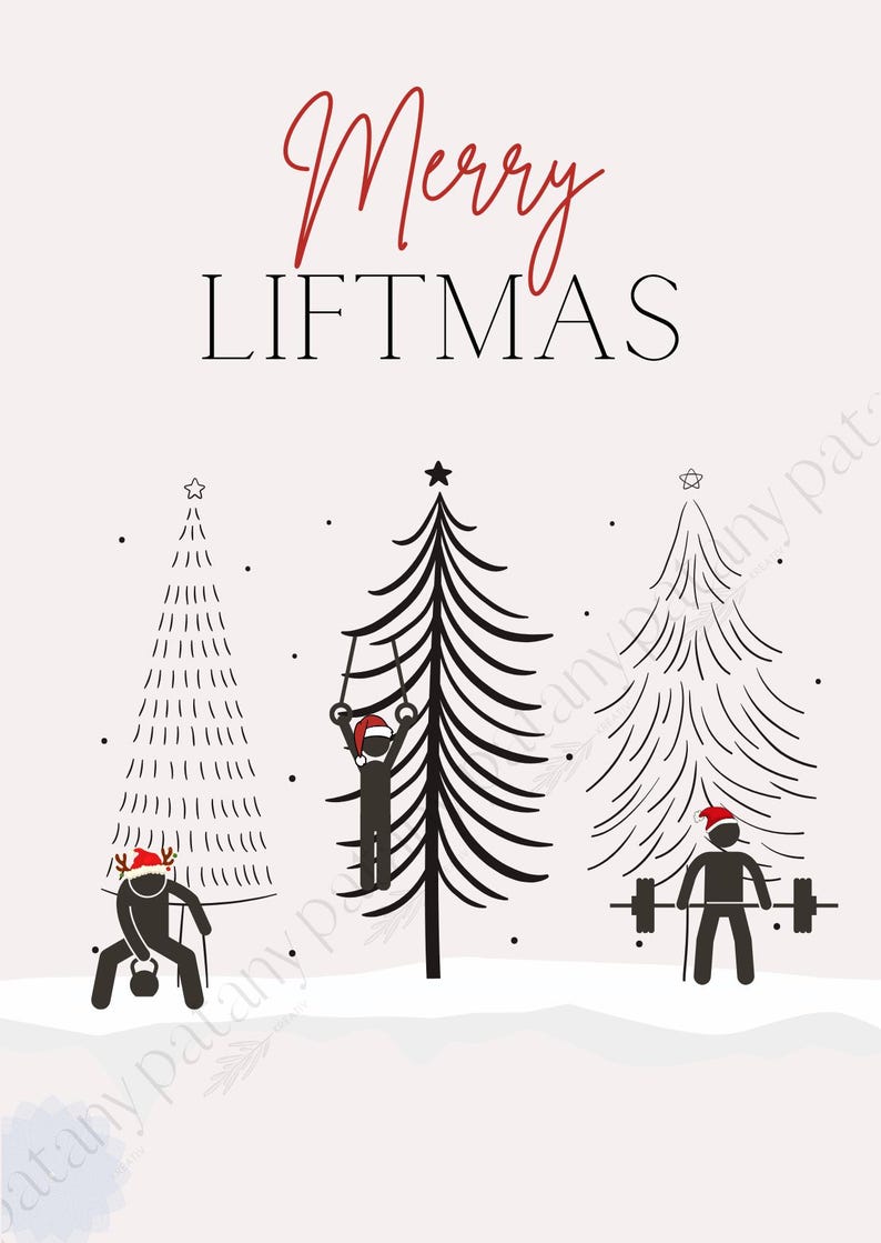 Gym Christmas Card | Digital Download | Fitness Christmas Card ...