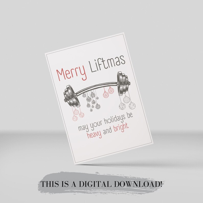 Gym Christmas Card | Digital Download | Fitness Christmas Card ...