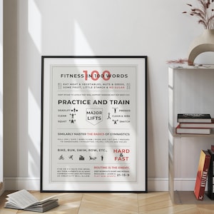 Fitness in 100 Words Crossfit Poster | Digital Download | Crossfit ...