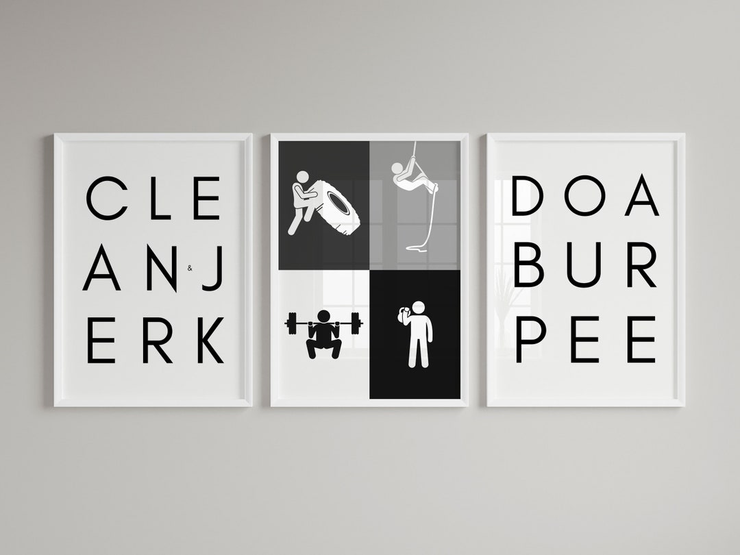 3 Crossfit Decoration Poster Set Digital Download Modern Crossfit ...