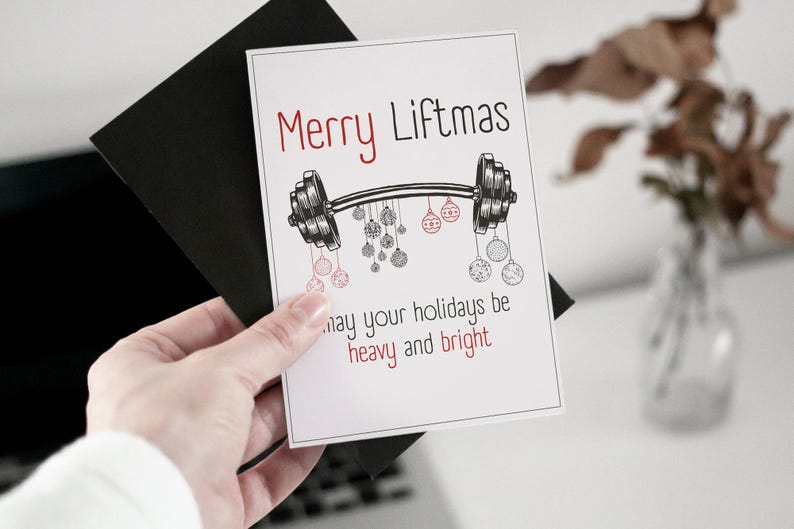 Gym Christmas Card | Digital Download | Fitness Christmas Card ...