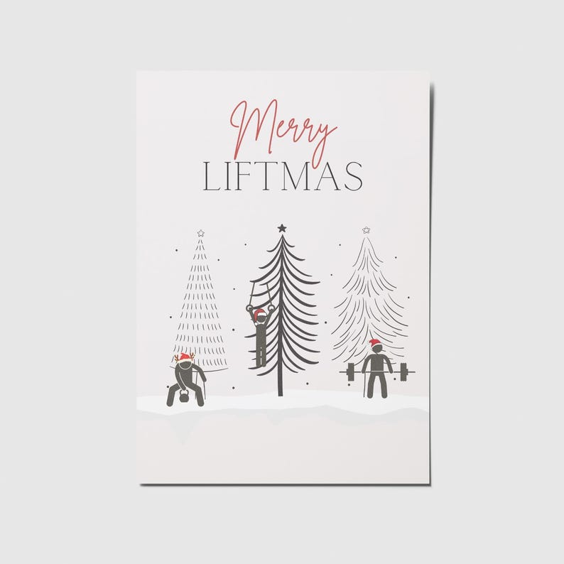 Gym Christmas Card | Digital Download | Fitness Christmas Card ...