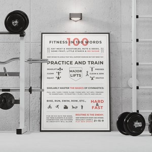 Fitness in 100 Words Crossfit Poster | Digital Download | Crossfit ...