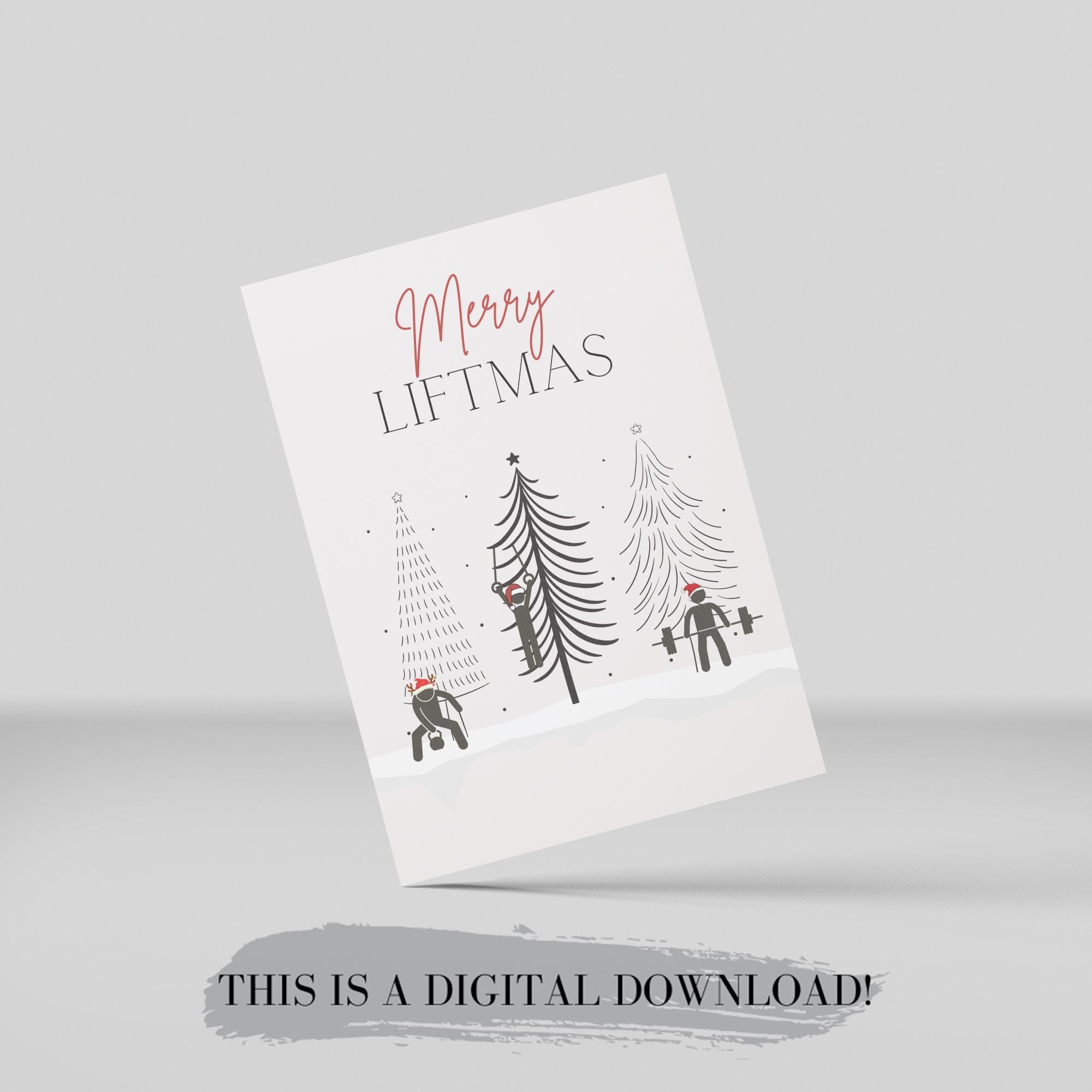 Gym Christmas Card | Digital Download | Fitness Christmas Card ...