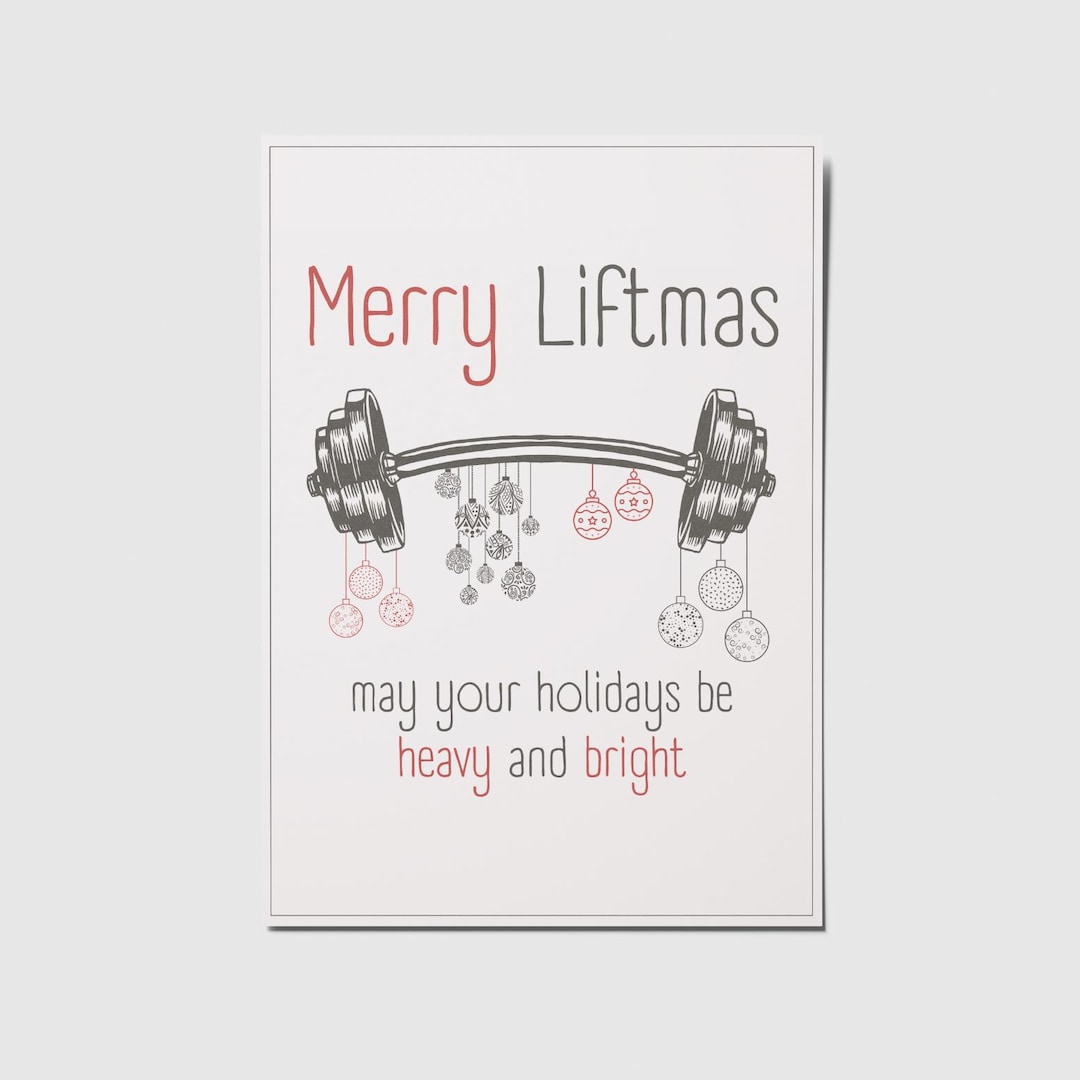 Gym Christmas Card | Digital Download | Fitness Christmas Card ...