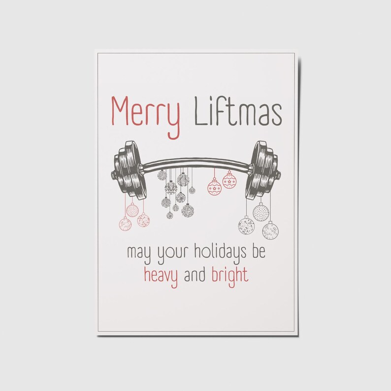 Gym Christmas Card | Digital Download | Fitness Christmas Card ...