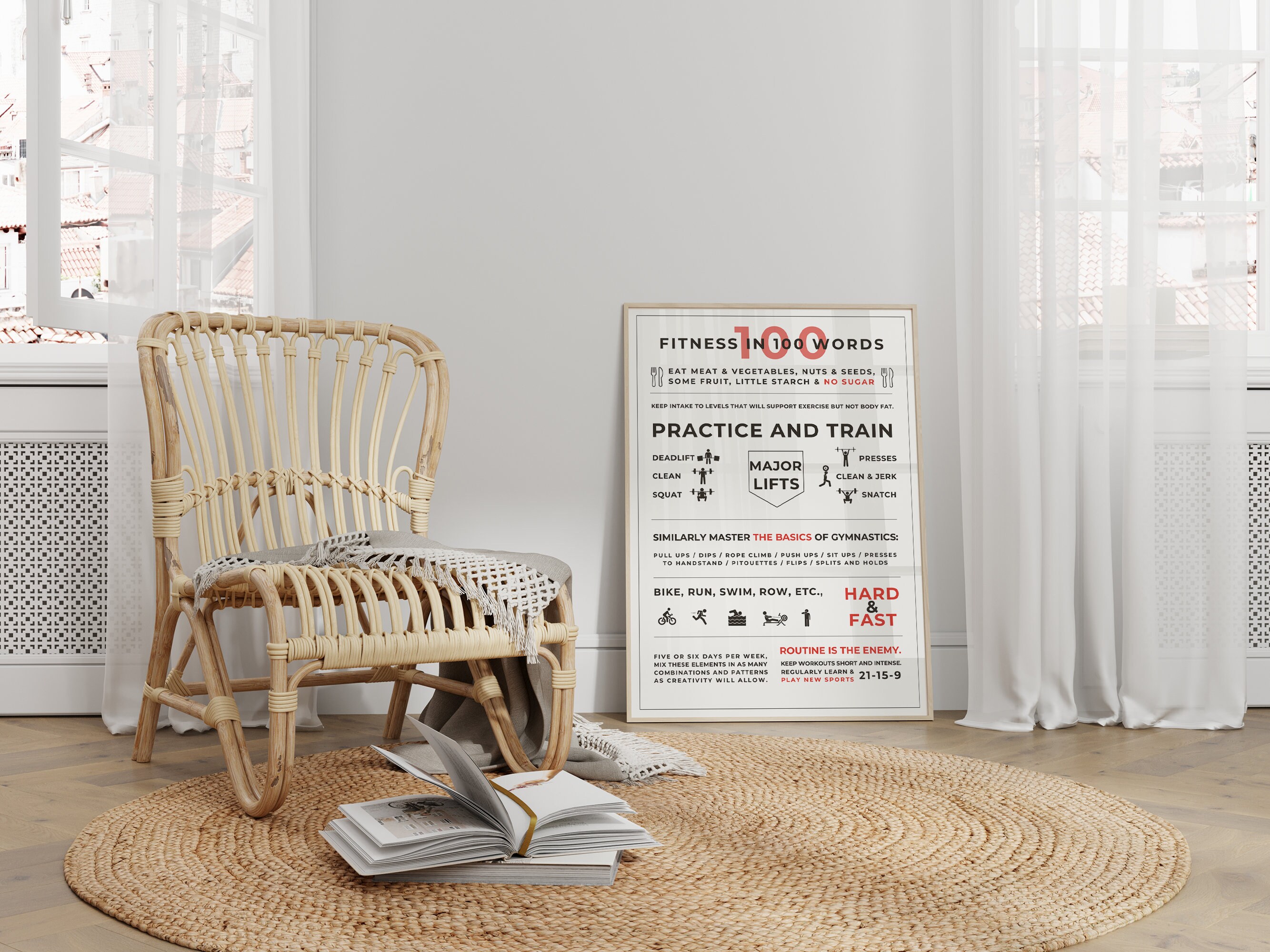 Fitness in 100 Words Crossfit Poster | Digital Download | Crossfit ...