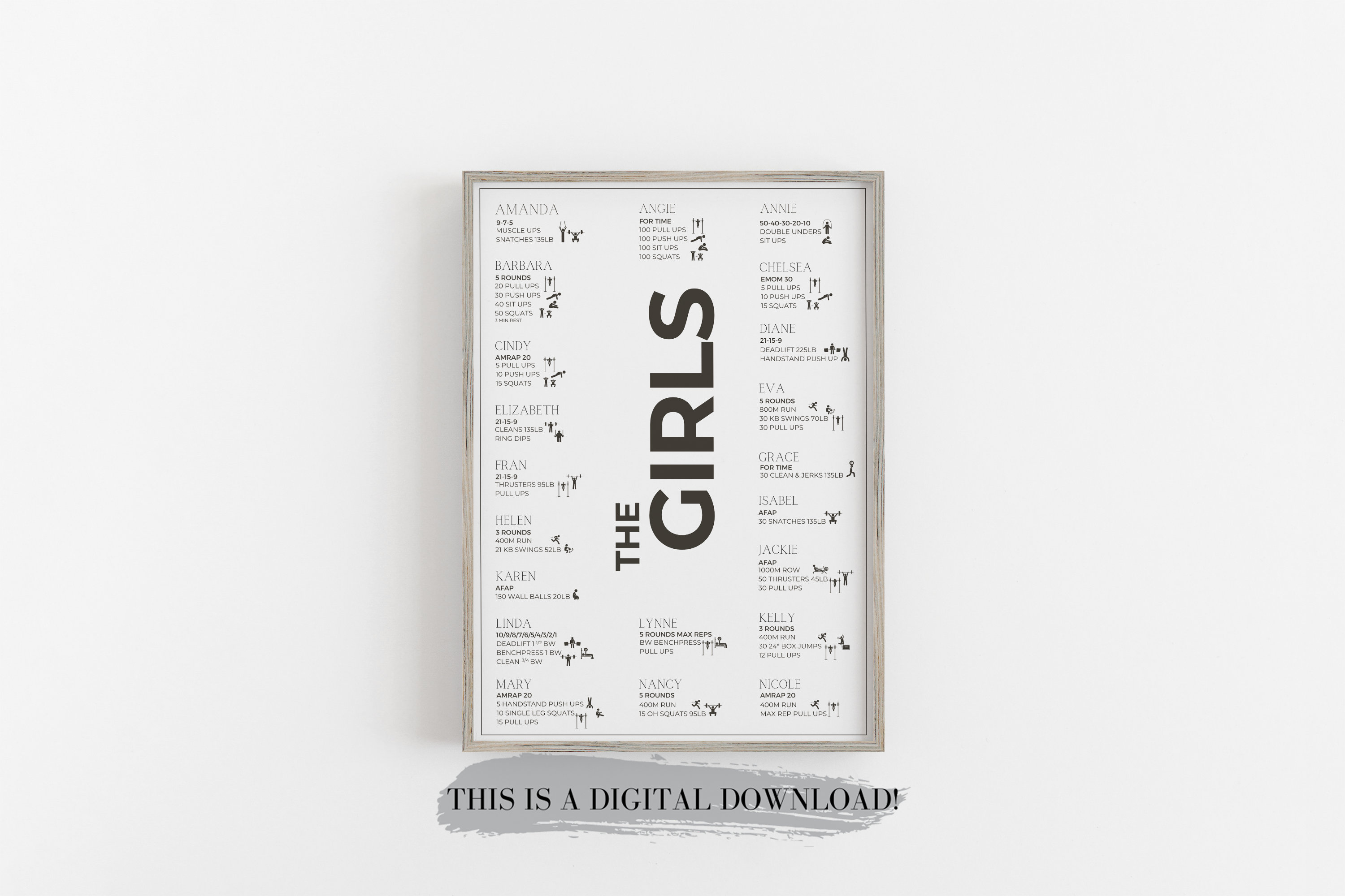 The Girls Crossfit Workouts Poster | Digital Download | Fitness Workout ...