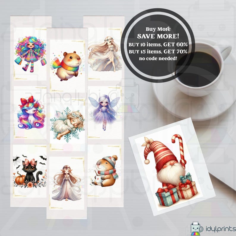 Magical Red Gnomes Clipart, Watercolor Cute Christmas Gnome Xmas Winter ...