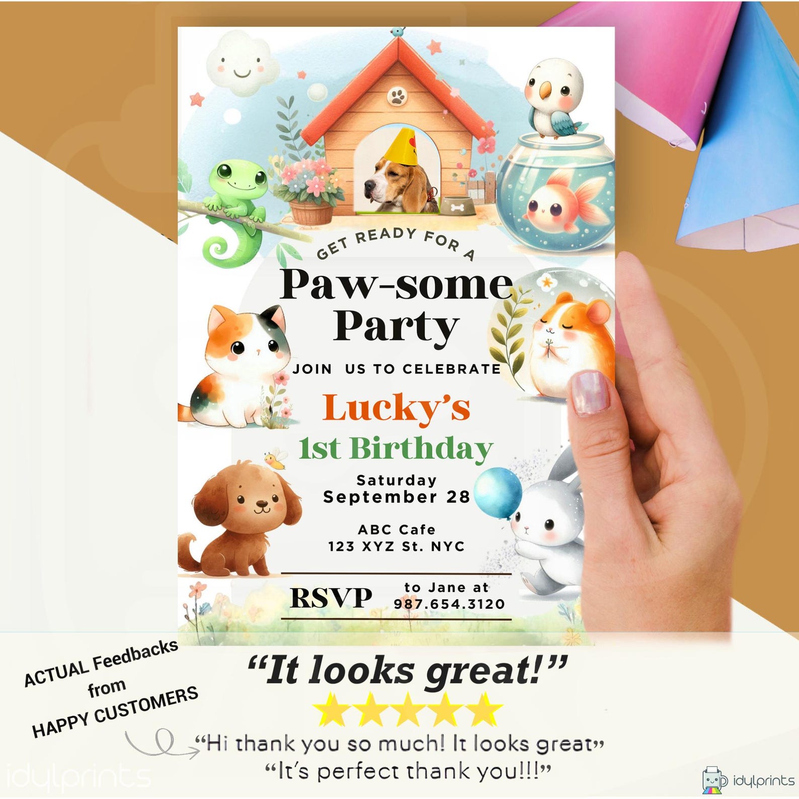 Editable Birthday Party Invitation Template, Pet Birthday Invitations ...