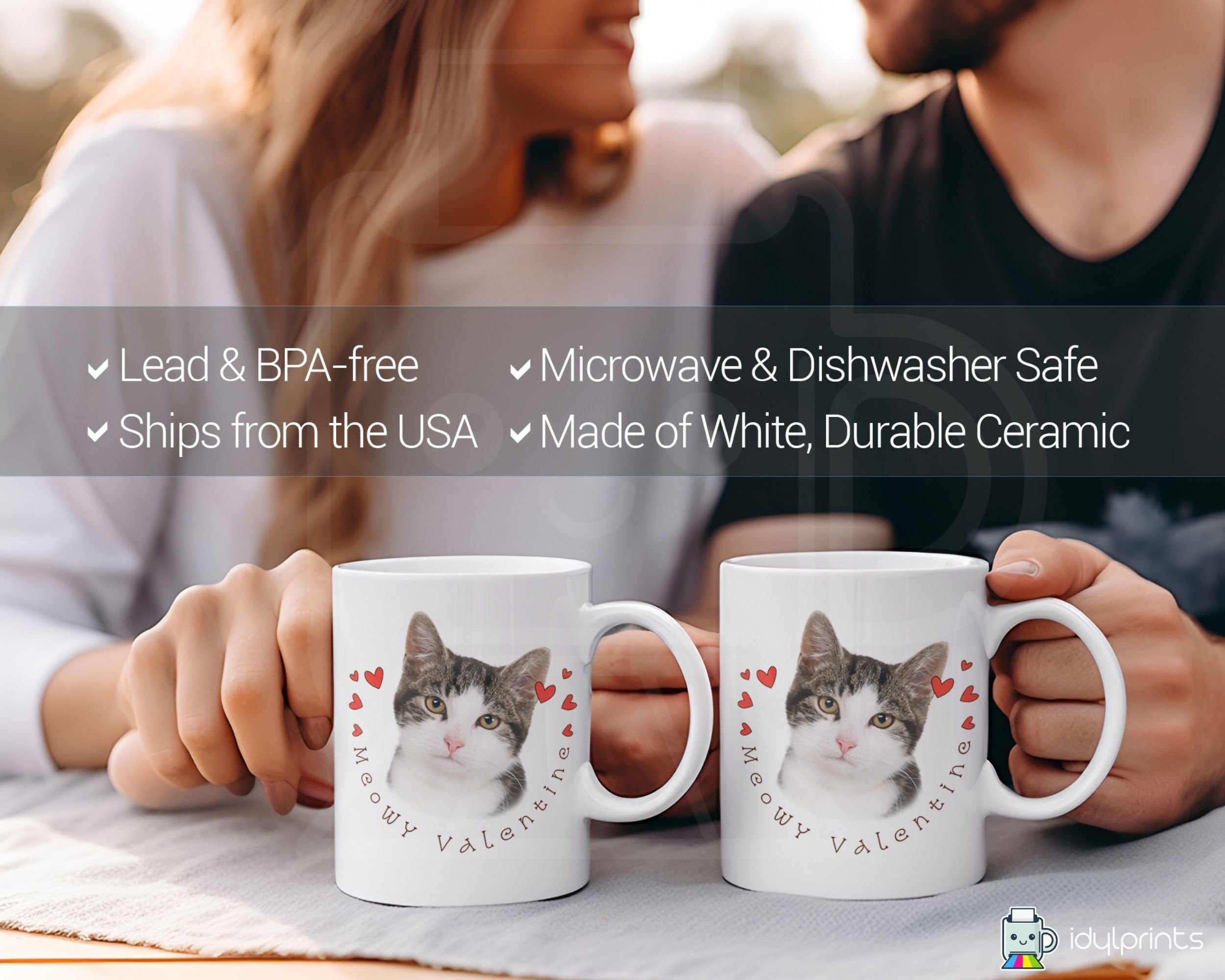 Valentine's Day Pet Cat Mug, Personalized Funny Cute Vday Custom ...
