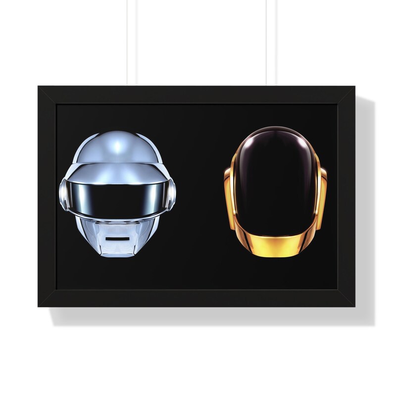 Framed Horizontal Poster Daft Punk Mask Helmet Poster - Etsy