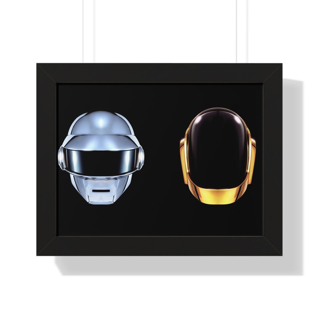 Framed Horizontal Poster Daft Punk Mask Helmet Poster - Etsy