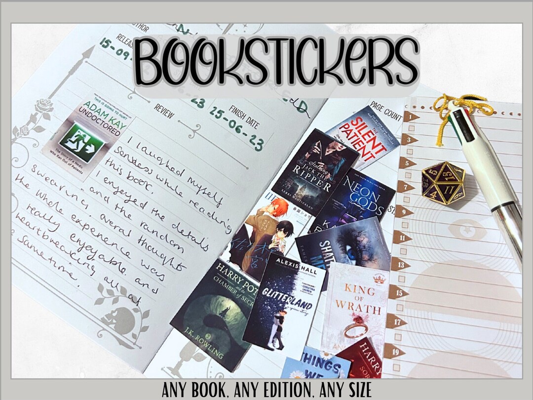 Book Stickers Review Stickers TBR Easy Peel Stickers Sticker Bookshelf ...