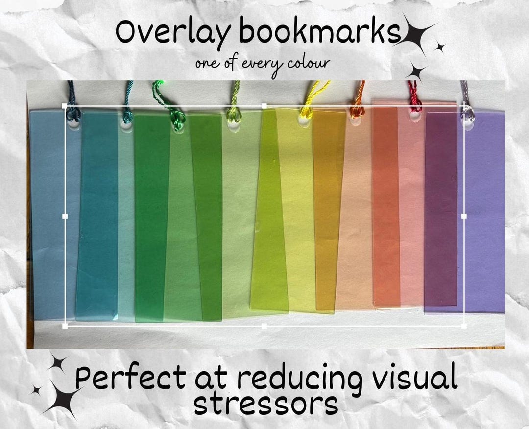 Coloured Overlay Bookmarks, Visual Stress Aid, Dyslexia Support - Etsy