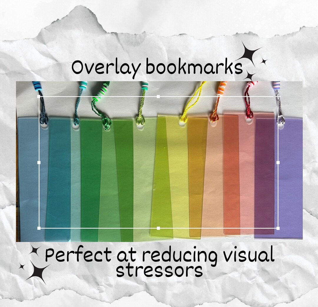 Coloured Overlay Bookmarks, Visual Stress Aid, Dyslexia Support - Etsy
