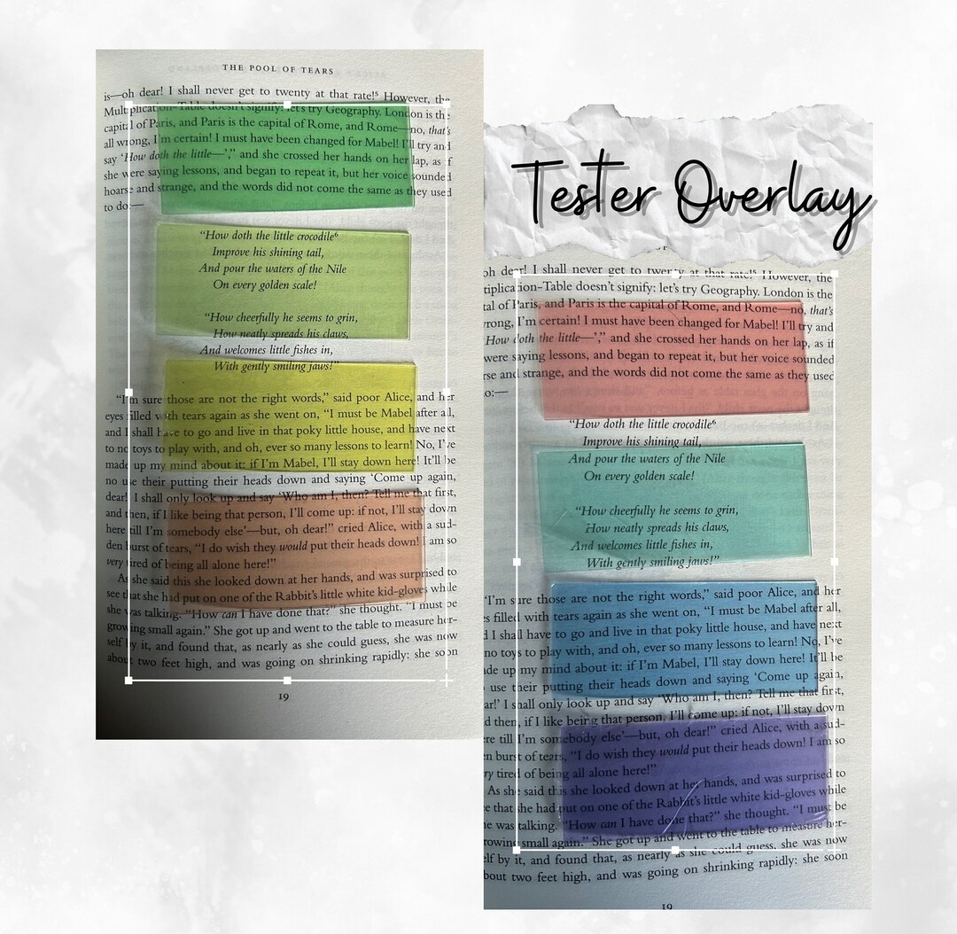Overlay Tester Sample Bookmarks, Help With Dyslexia, Reduce Stressors ...