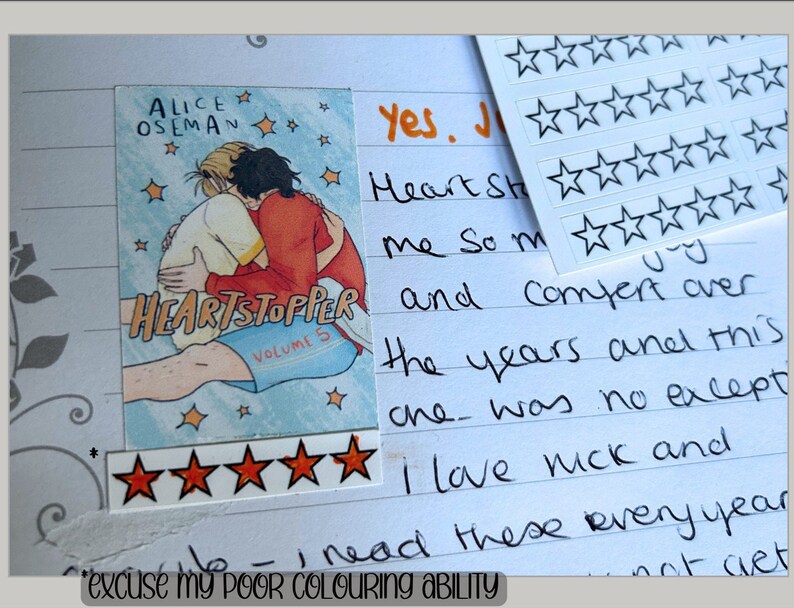 Rating Sticker Sheet, Stars Rating Spice Rating Tear Book Review ...