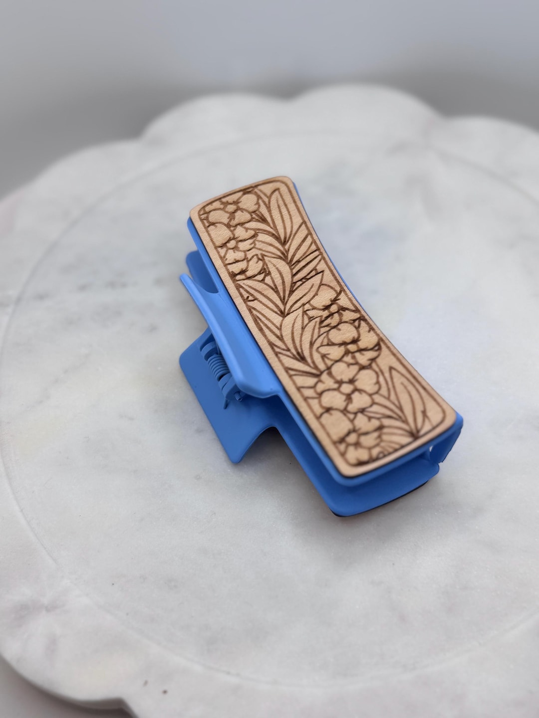 Puakenikeni Maile Wood Hair Claw: Laser Engraved Hawaiian Clip - Etsy