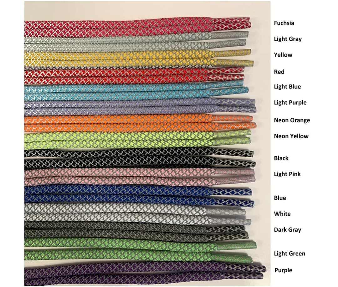Pair of Round or Flat Reflective Sneaker Shoelaces - Etsy