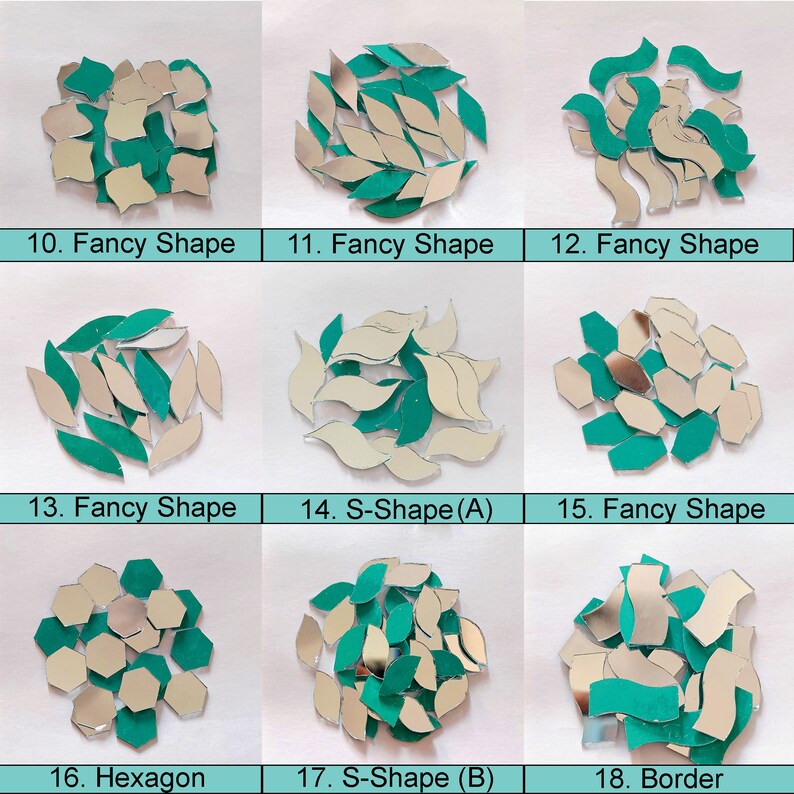 27 Multi-shape Mirror Pieces, Lippan Art Mirror, Mirror Embroidery ...