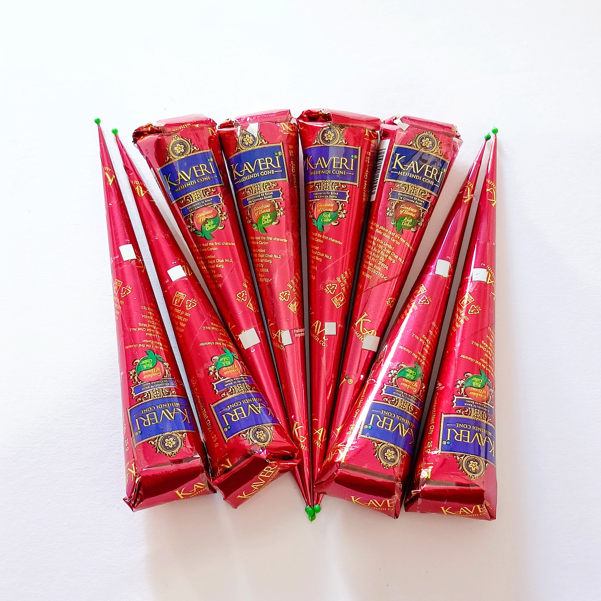 Pure Herbal Henna Cones, Kaveri Mehandi Cones Temporary Tattoo Body Art ...