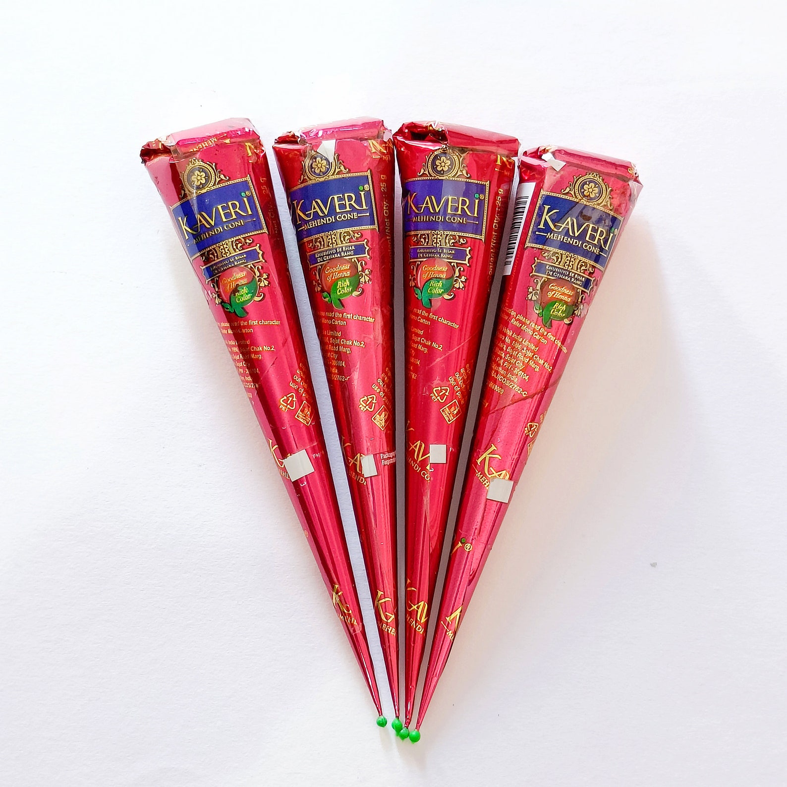 Pure Herbal Henna Cones, Kaveri Mehandi Cones Temporary Tattoo Body Art ...