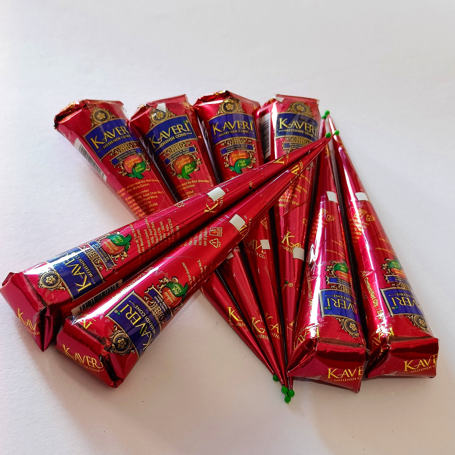 Pure Herbal Henna Cones, Kaveri Mehandi Cones Temporary Tattoo Body Art ...
