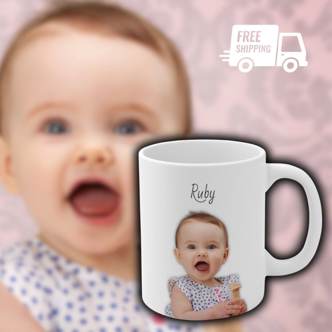 Personalized Baby Photo Mug, Custom Child Photo and Name Mug, Children ...