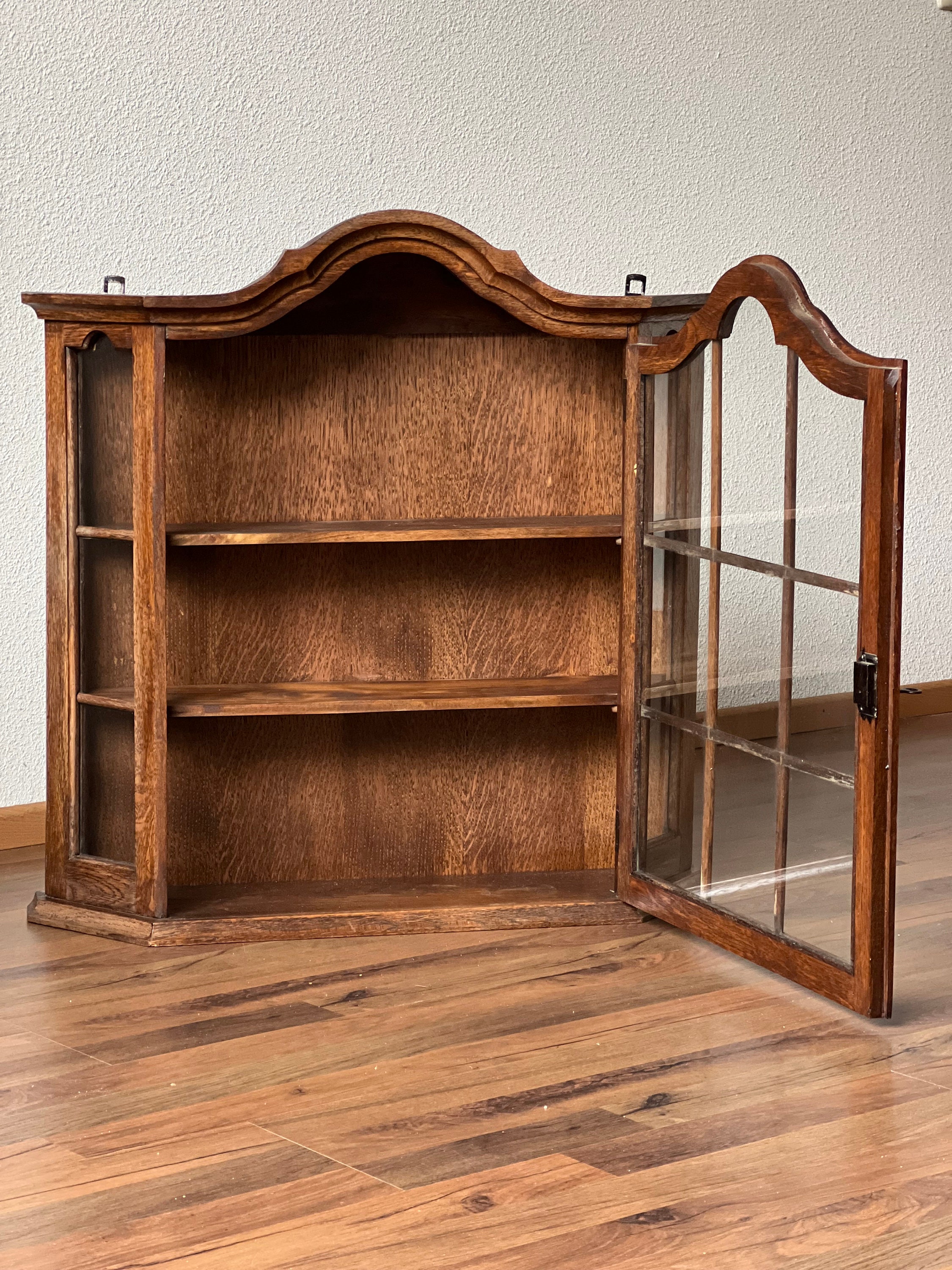 Antique Apothecary Chest With Glass Window, Old Wooden Display Case ...