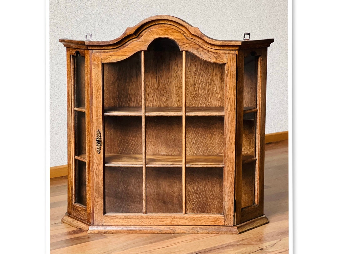 Antique Apothecary Chest With Glass Window, Old Wooden Display Case ...