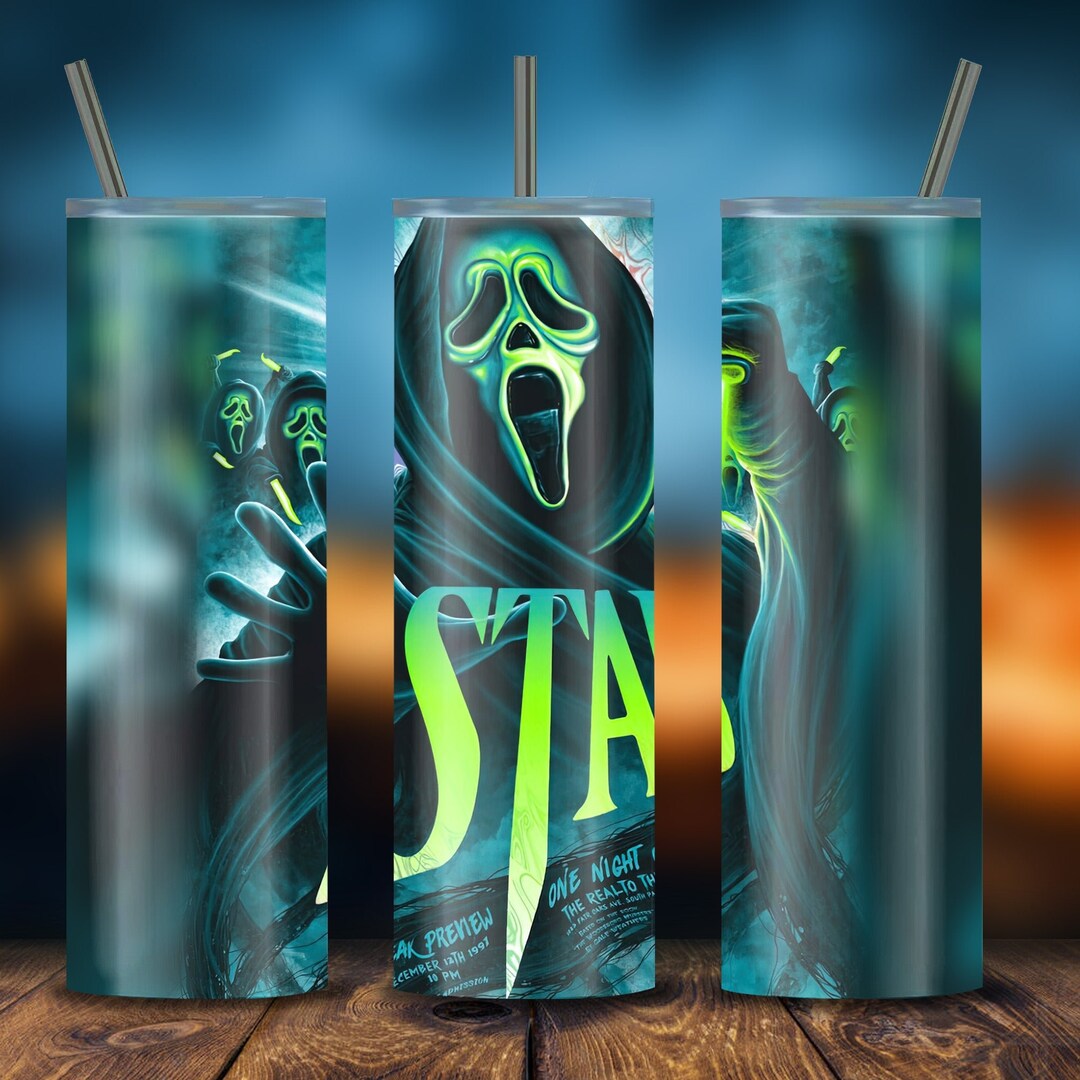 Ghostface Stab Halloween Character PNG Tumbler Wrap 20oz - Etsy